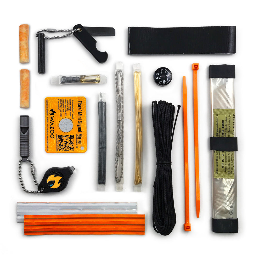 Wazoo Adventure Kit | 23-Piece Survival Tool Kit – Gray Bearded Green Beret